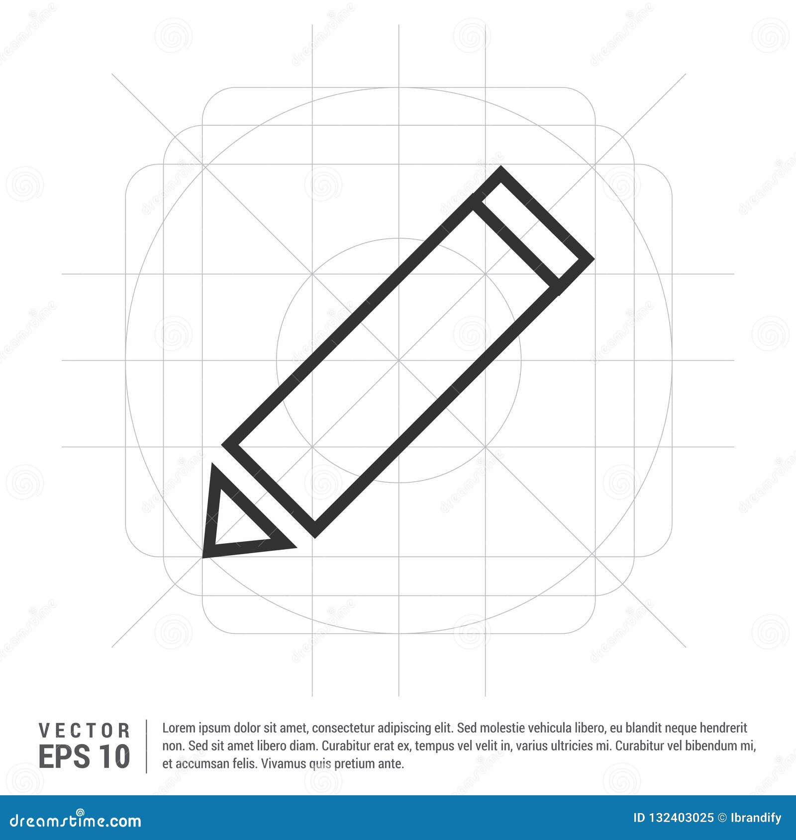 Edit, pencil icon stock vector. Illustration of logo - 132403025