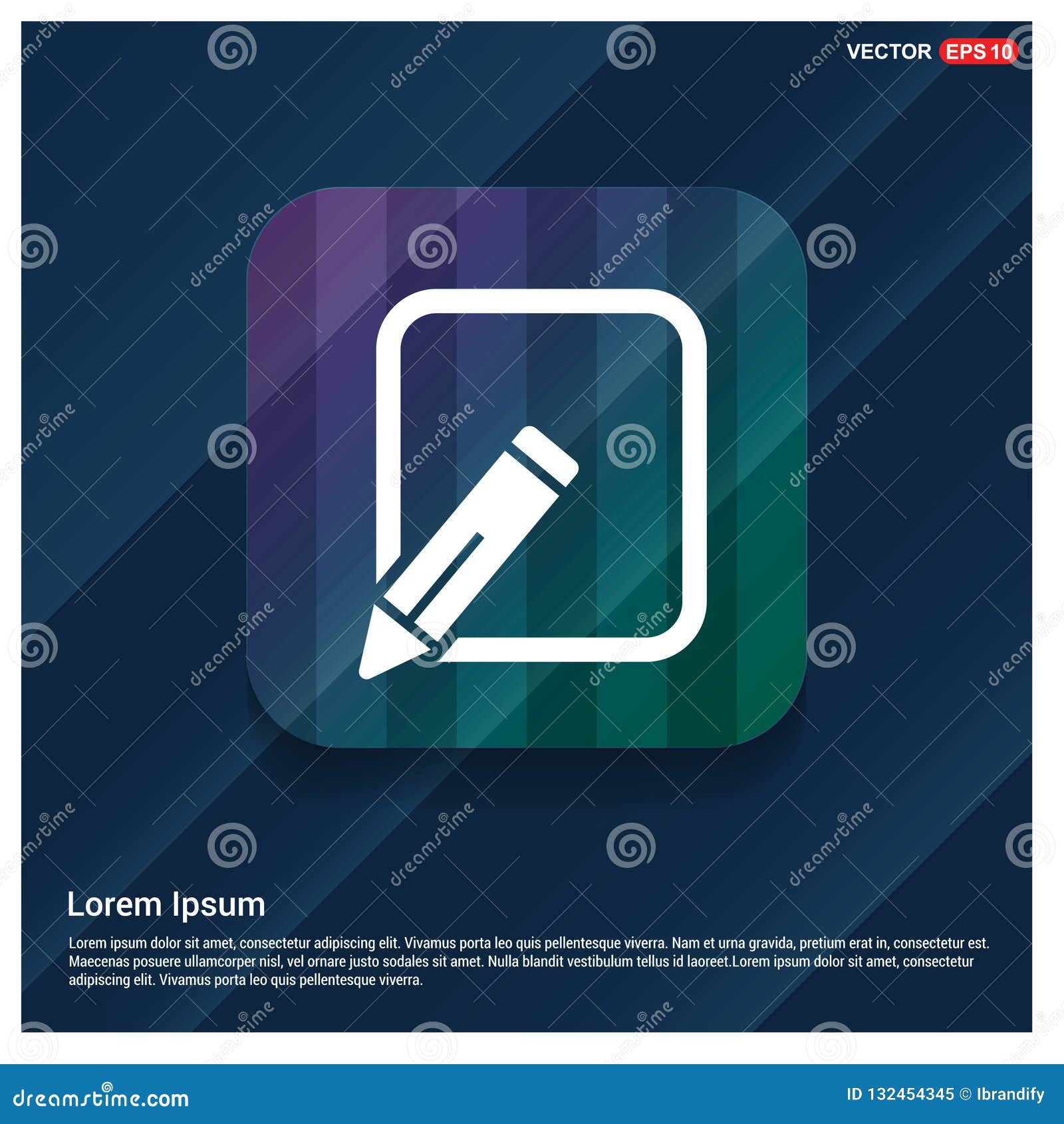 Edit, pencil icon stock vector. Illustration of background - 132454345