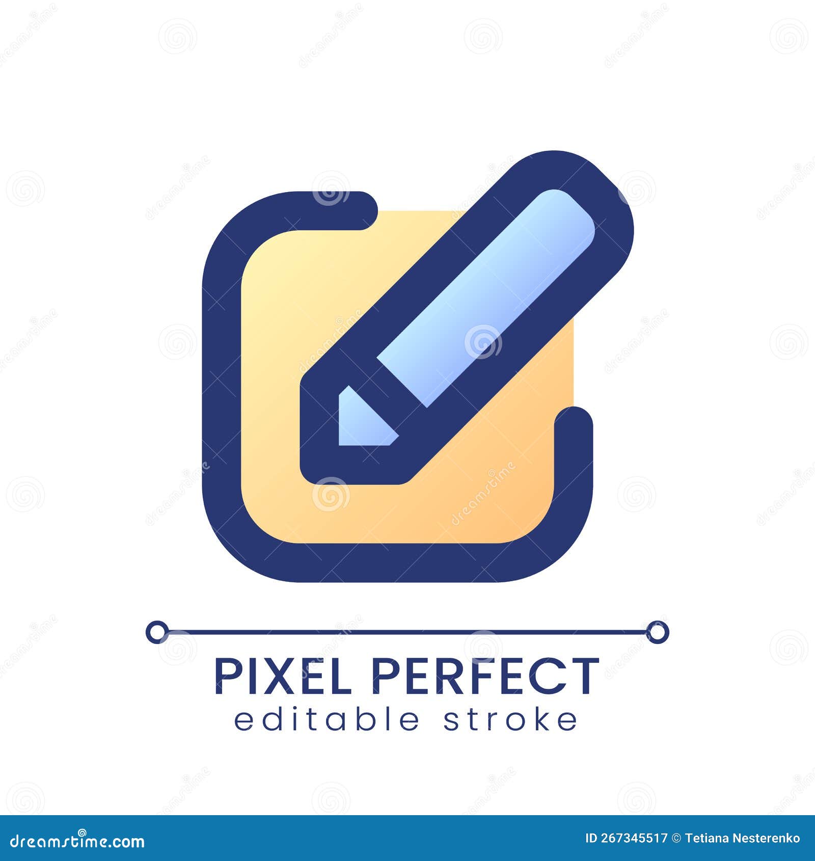 Edit Pixel Perfect Gradient Fill Ui Icon Stock Vector - Illustration of ...