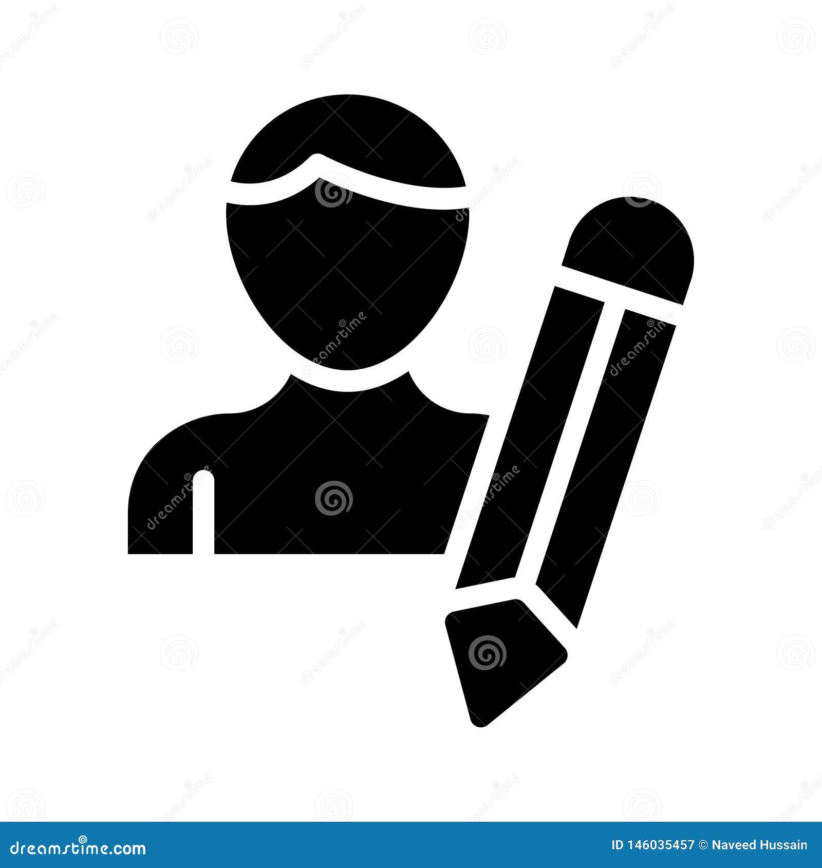 Edit Profile Glyph Flat Vector Icon Stock Vector - Illustration of edit ...