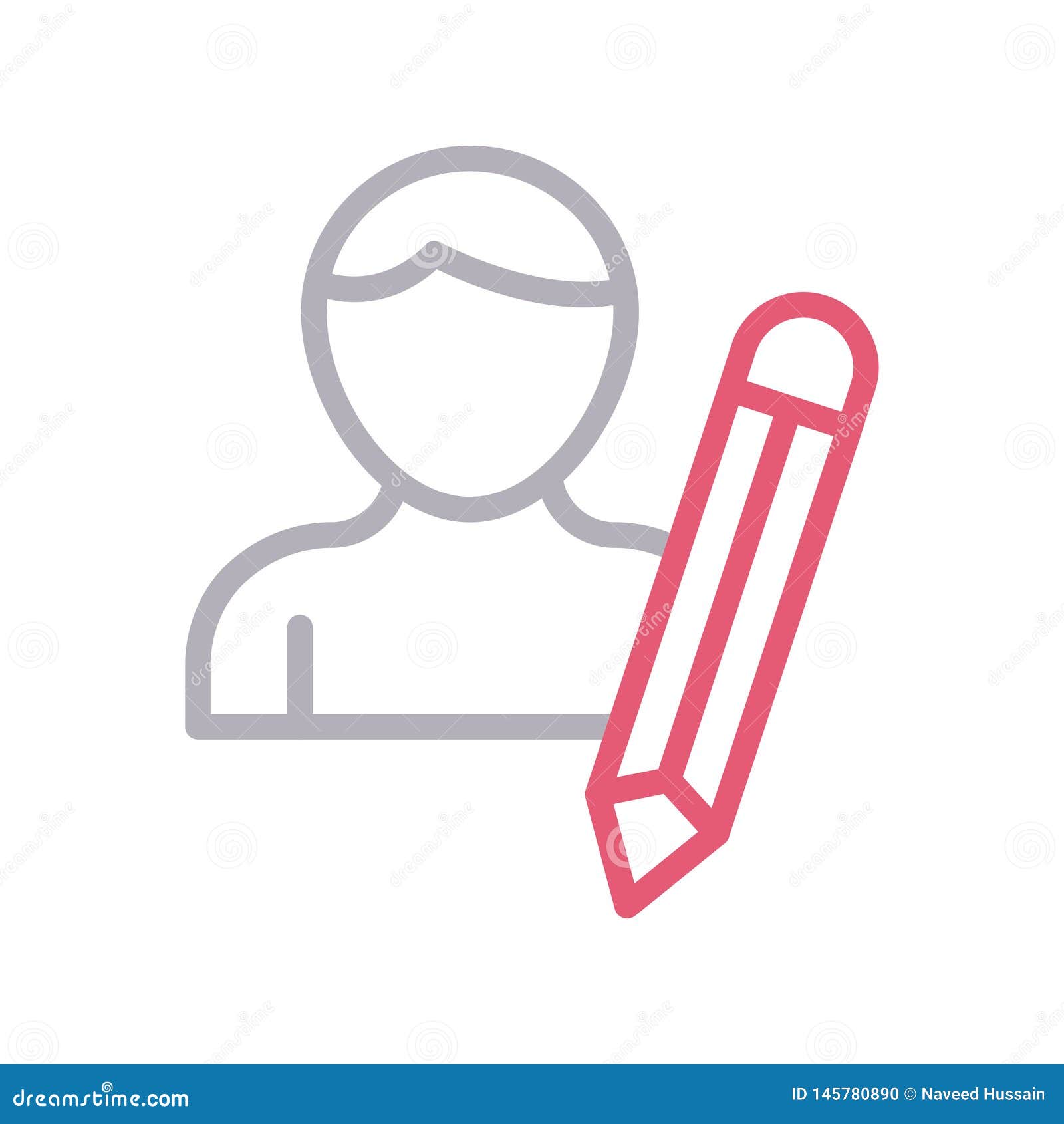 Edit Profile Thin Color Line Vector Icon Stock Vector - Illustration of ...