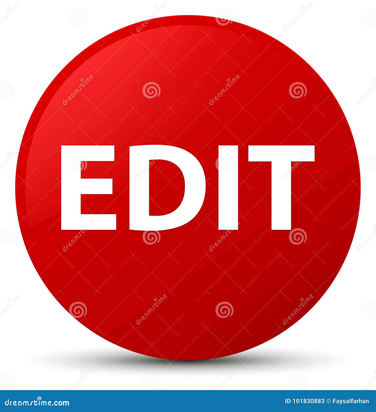 Edit red round button stock illustration. Illustration of modify ...