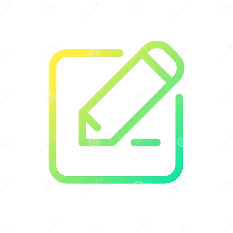 Edit Text Pixel Perfect Gradient Linear Ui Icon Stock Vector
