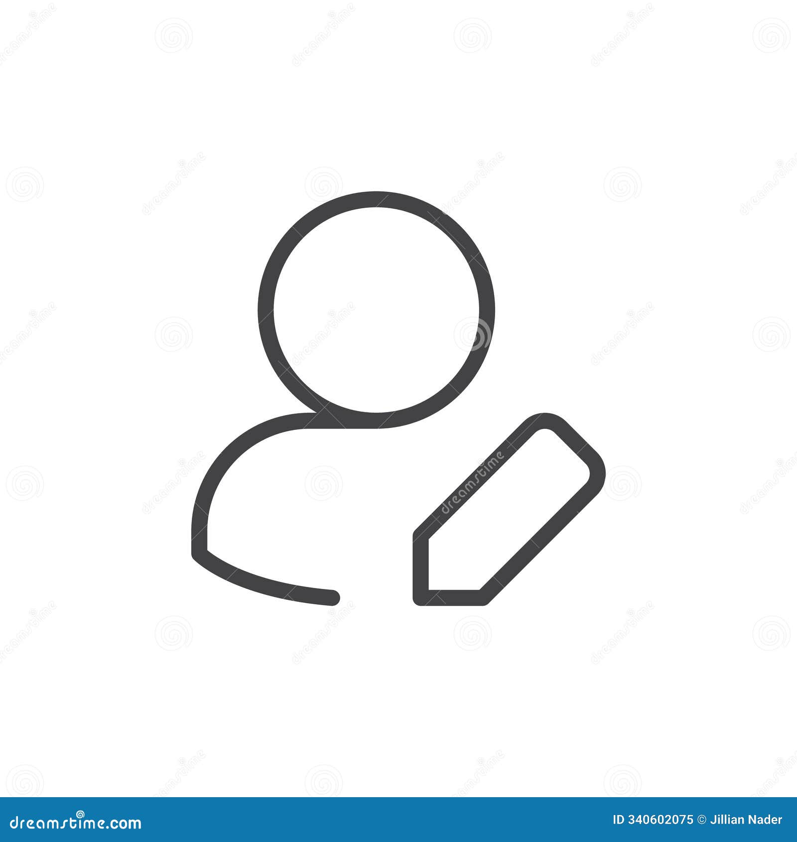 Edit User Icon Thin Outline Art Symbol Stock Illustration ...