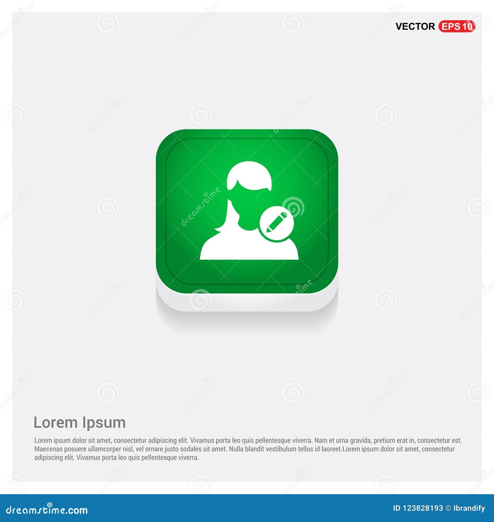 Edit User Icon Green Web Button Stock Vector - Illustration of logo ...