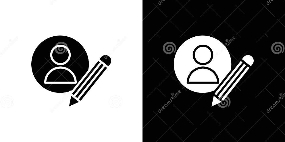 Edit User Icon Isolated Flat Vector in Outline Stock Illustration ...