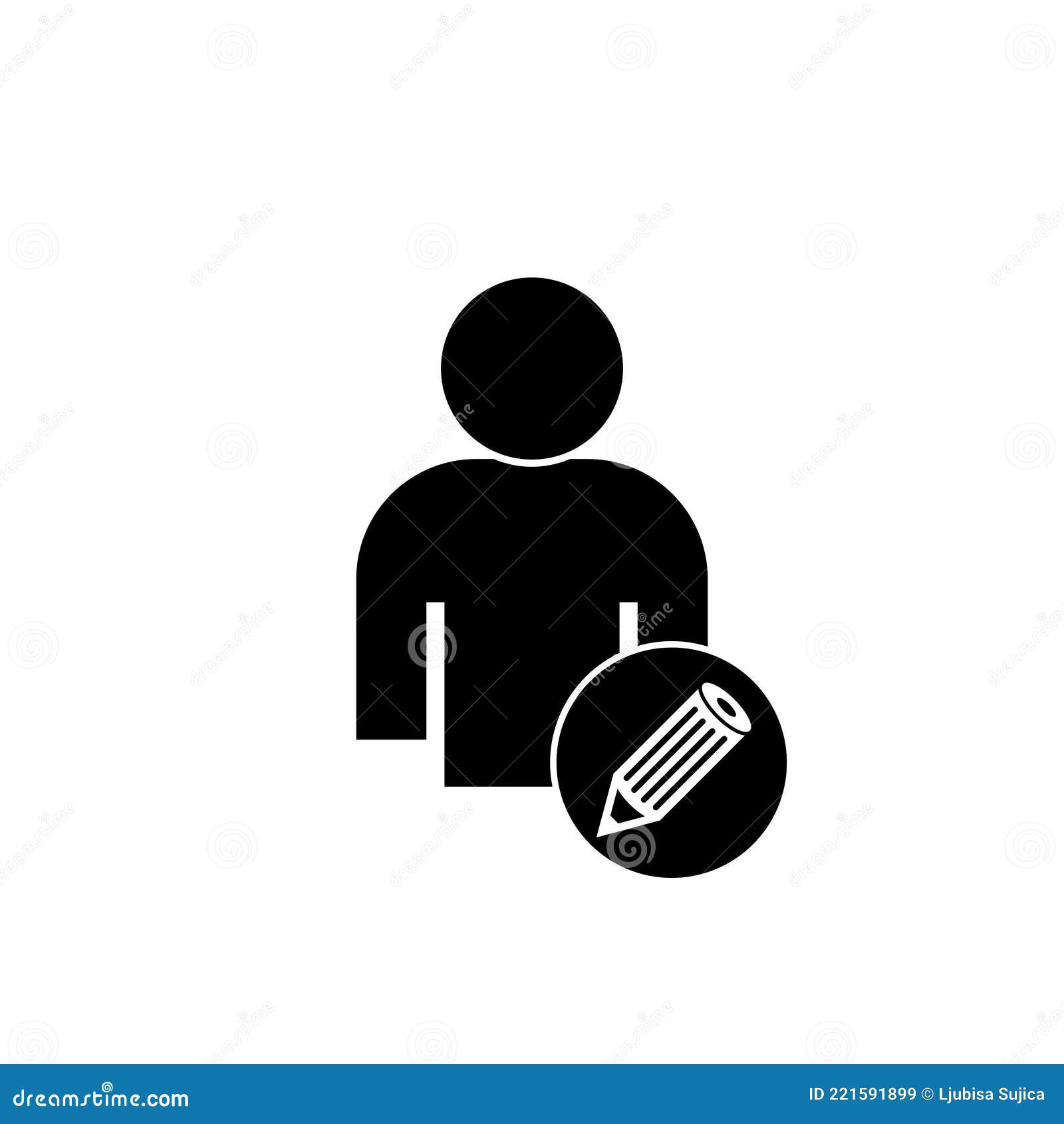 Edit User Icon Isolated on White Background Stock Vector - Illustration ...