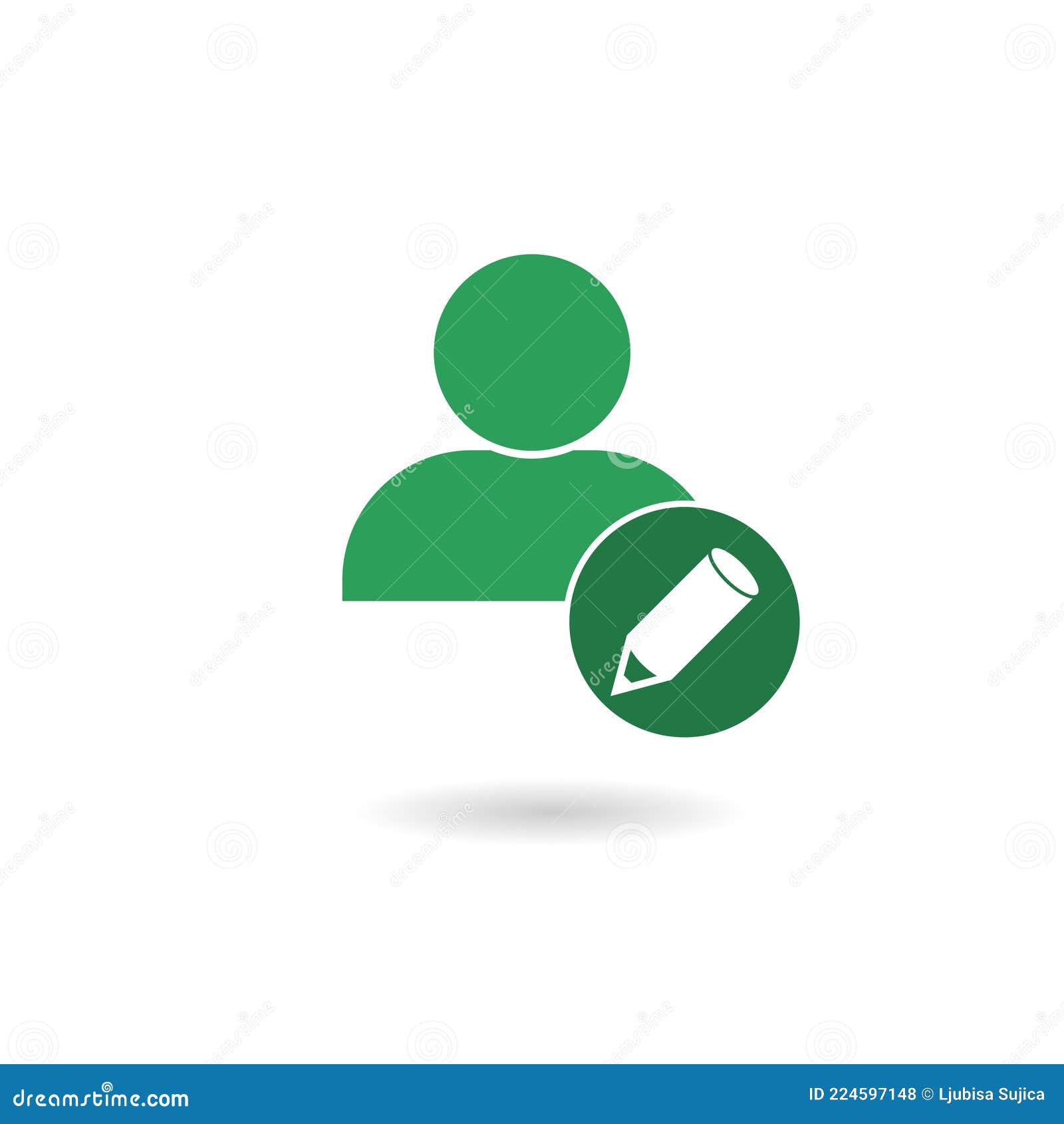 Edit User icon with shadow stock vector. Illustration of icon - 224597148