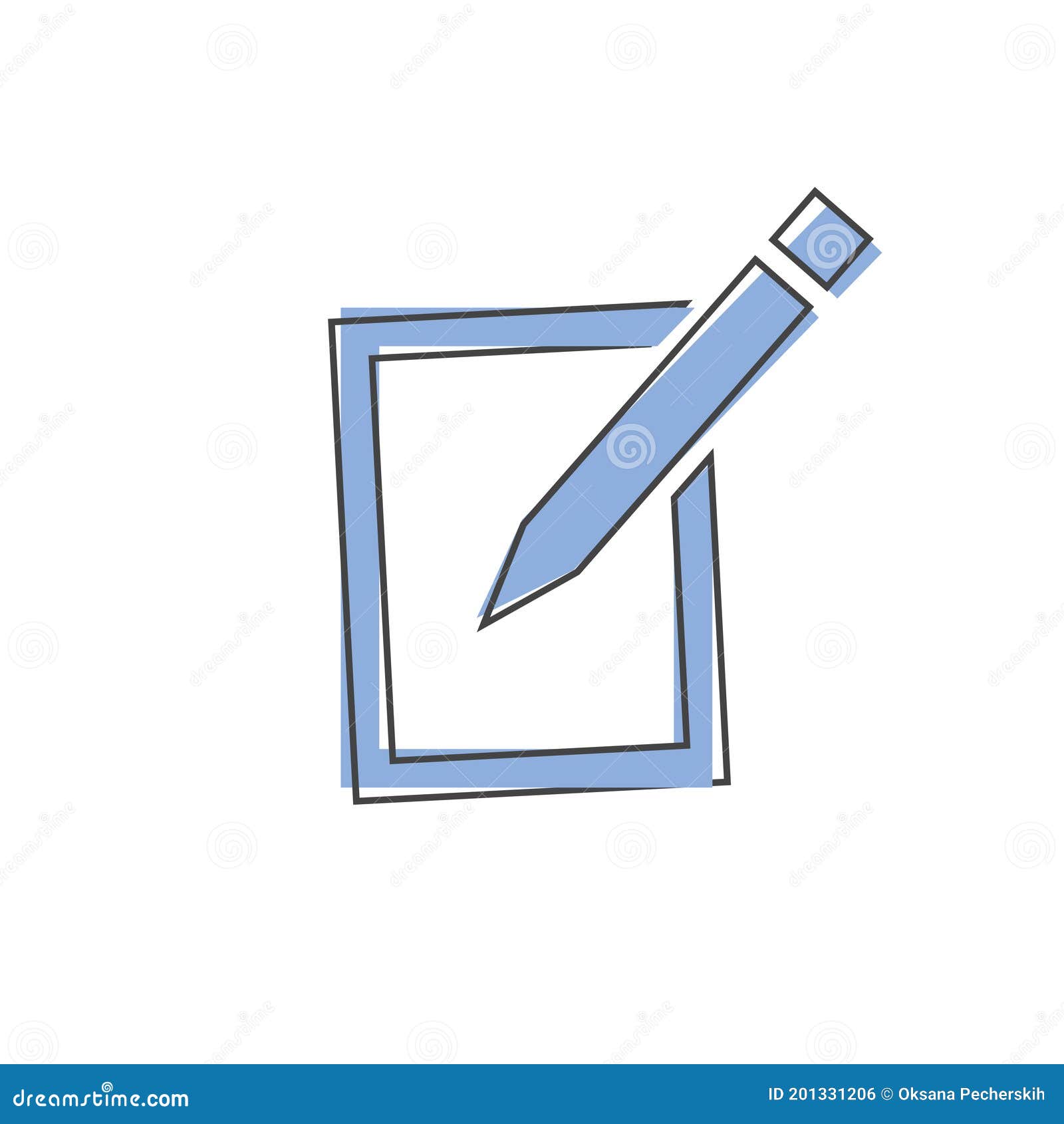 Edit Vector Icon. Document Pencil Edit on White Isolated Background ...