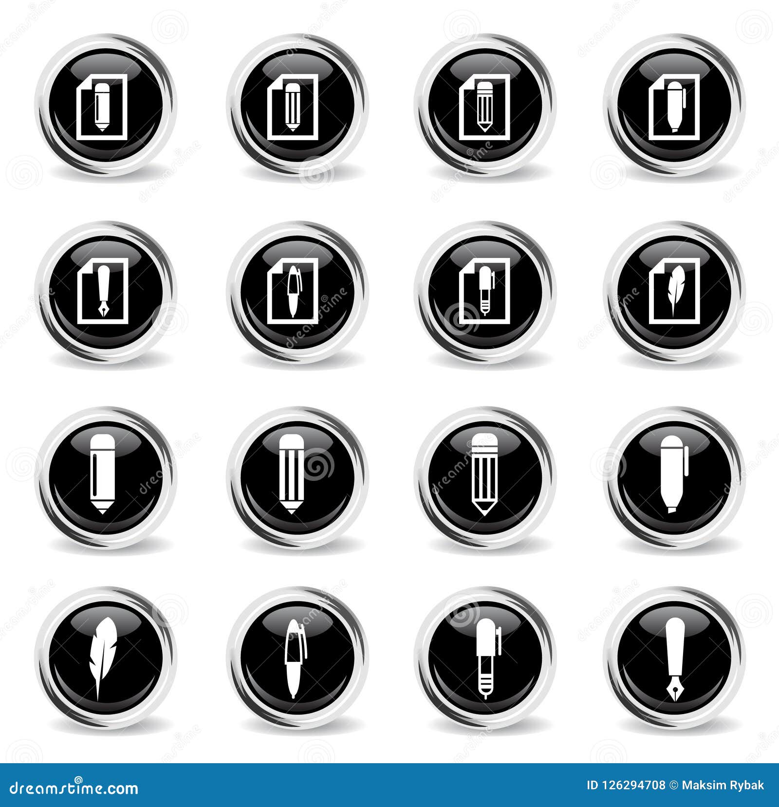 Edit icon set stock illustration. Illustration of document - 126294708