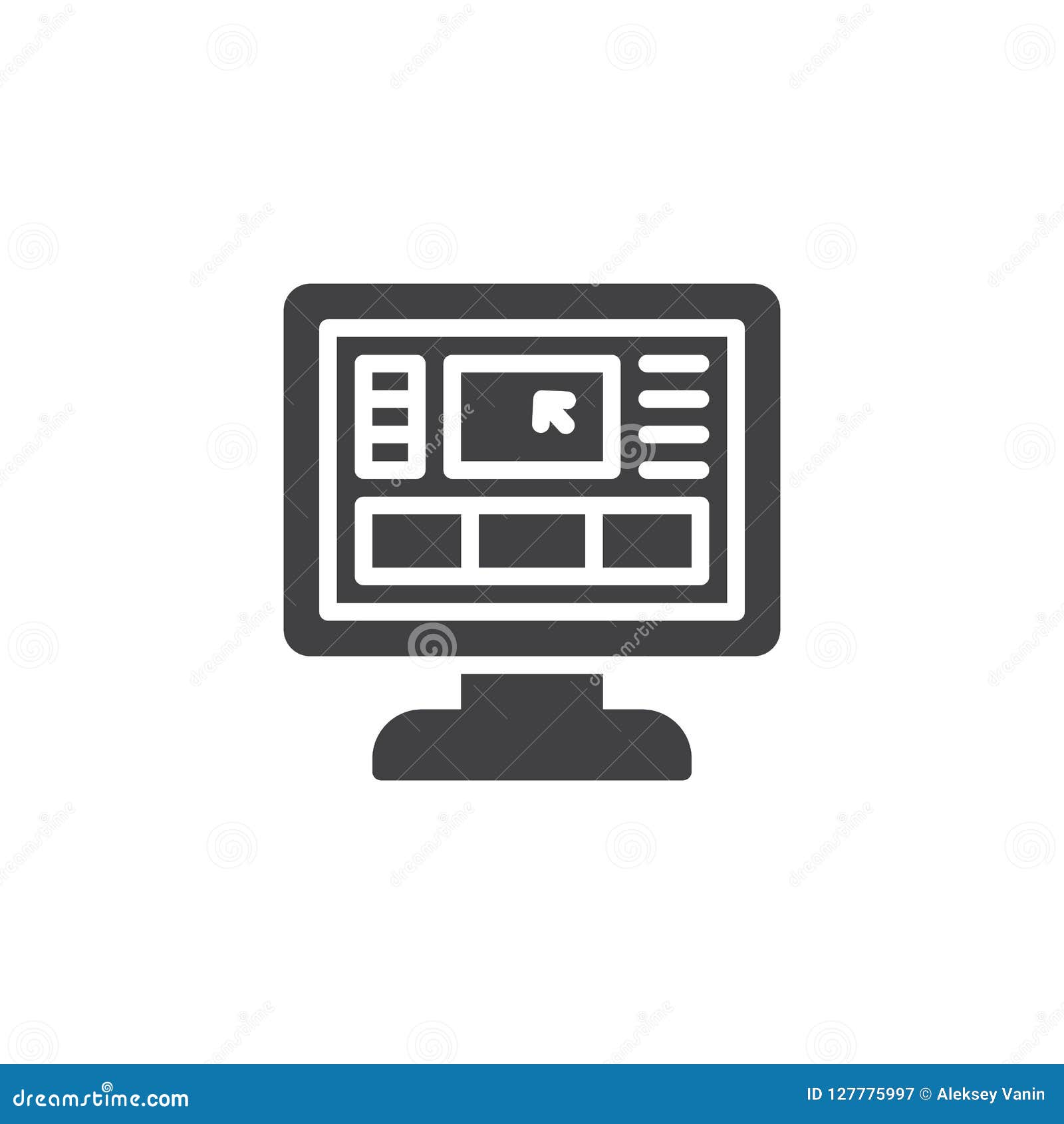 Edit Video Screen Vector Icon Stock Vector - Illustration of computer ...