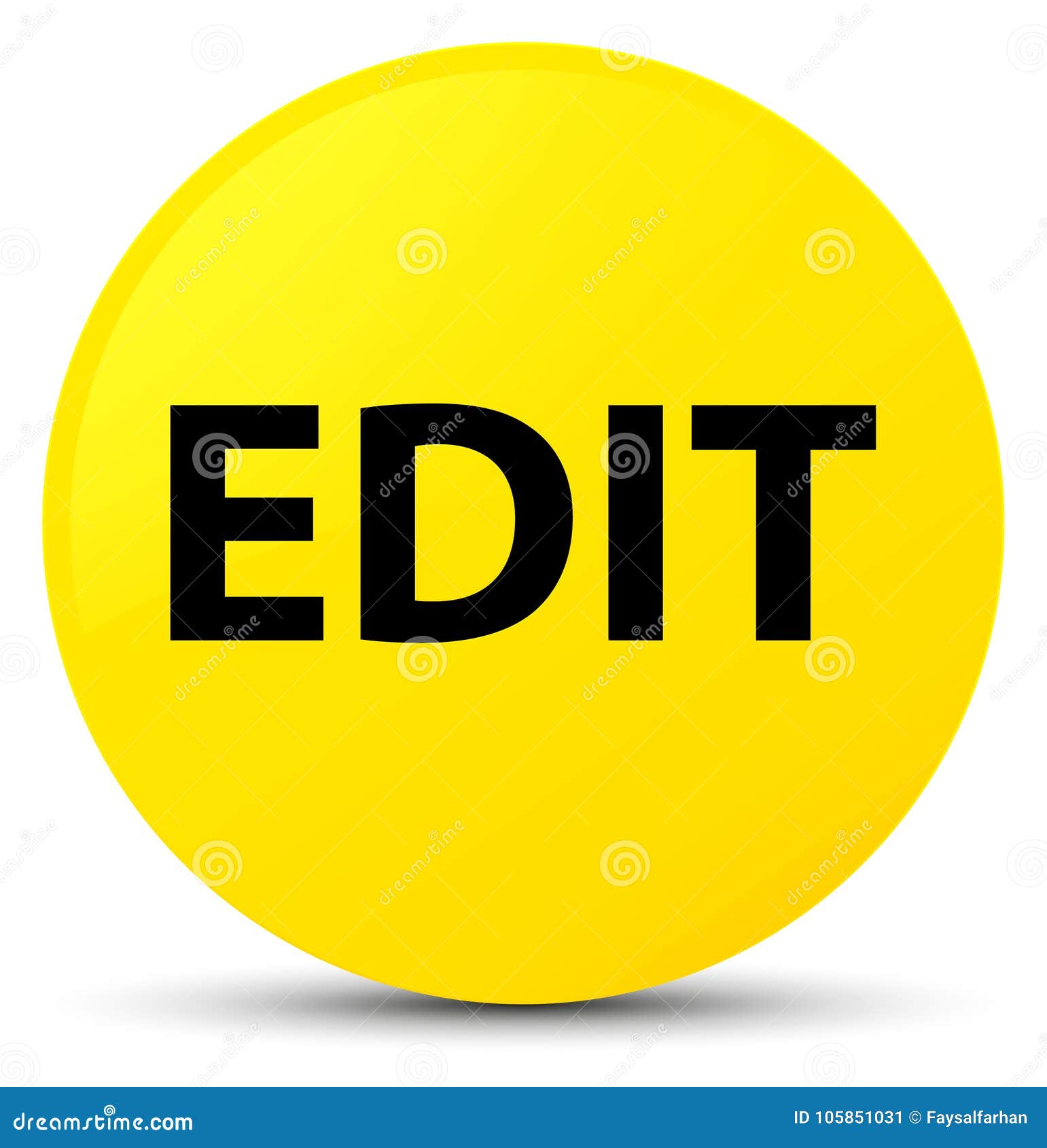 Edit yellow round button stock illustration. Illustration of organize ...