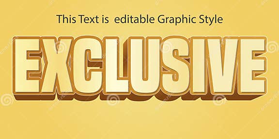 Editable 3D Exclusive Word Text Effect. Stock Vector - Illustration of ...