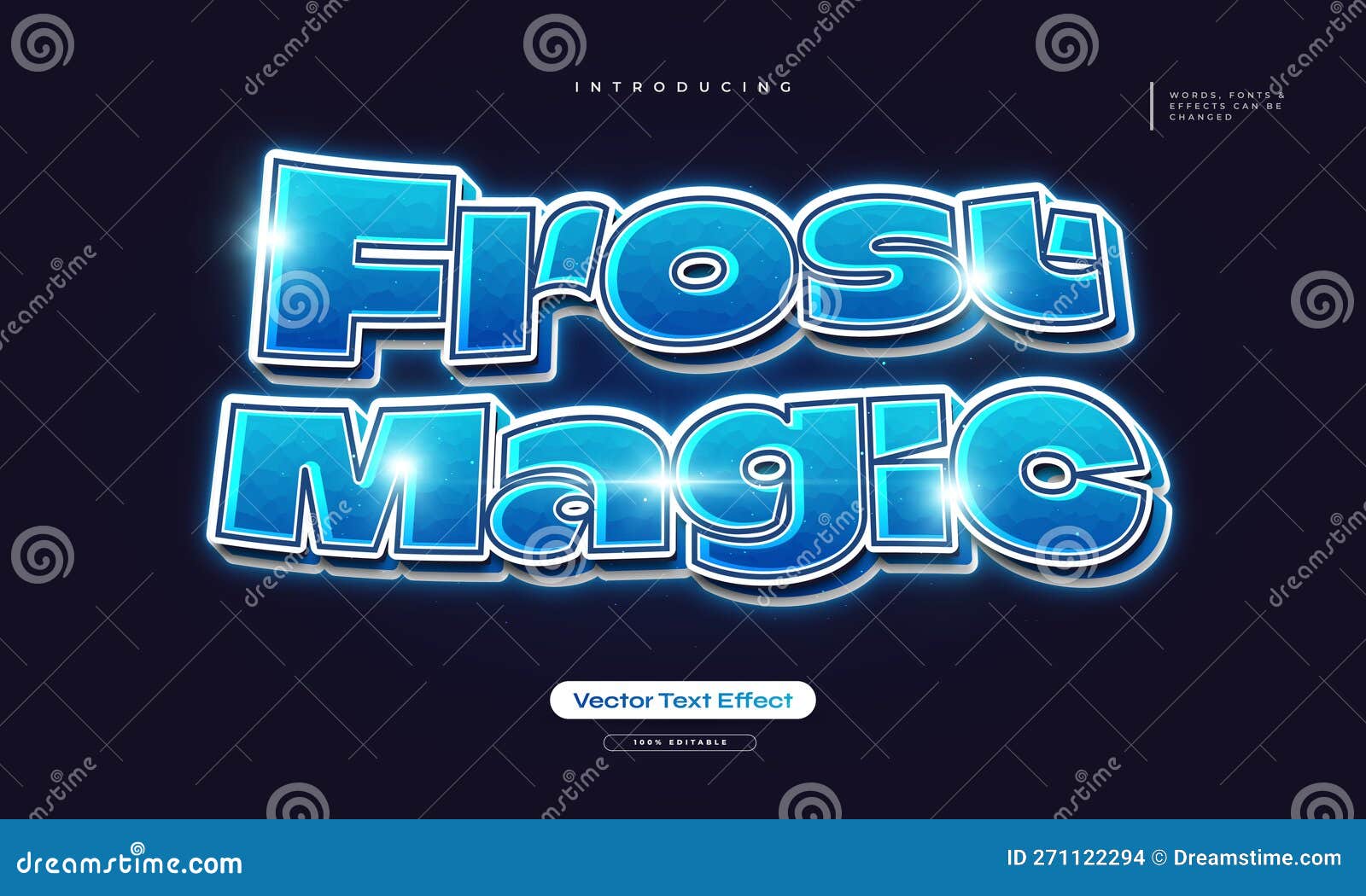 Editable Blue Frost Magic Text Effect Stock Vector - Illustration of ...