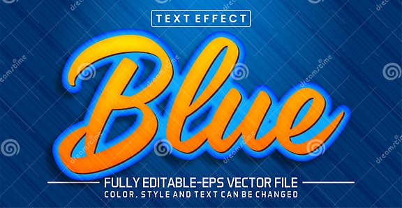 Editable Blue Text Style Effect - Text Style Concept Stock Vector ...