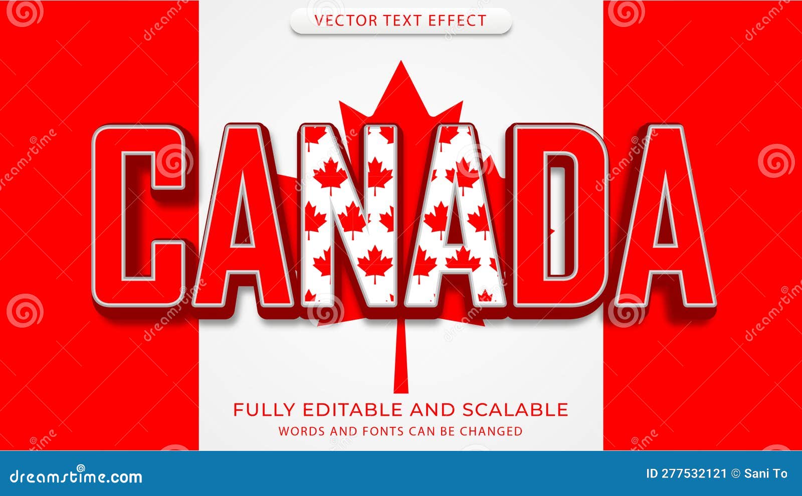 Editable Canadian Text Effect in Luxury and Modern Style Eps File Stock ...