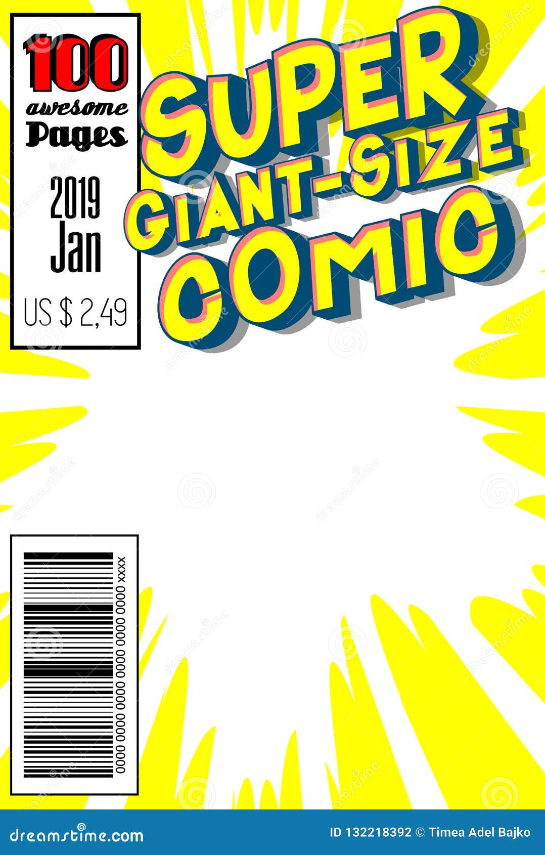 Editable Comic Book Cover with Abstract Background Stock Vector ...