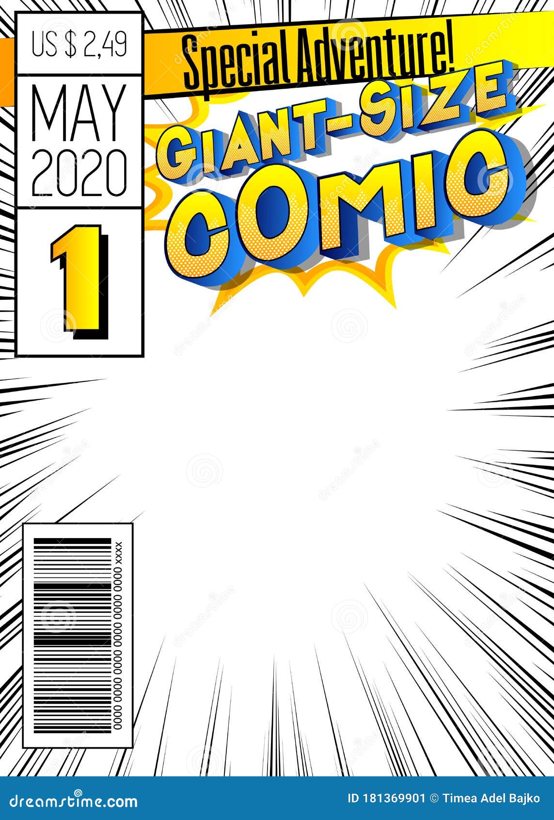 Editable Comic Book Cover with Simple Explosion Background. Vector ...