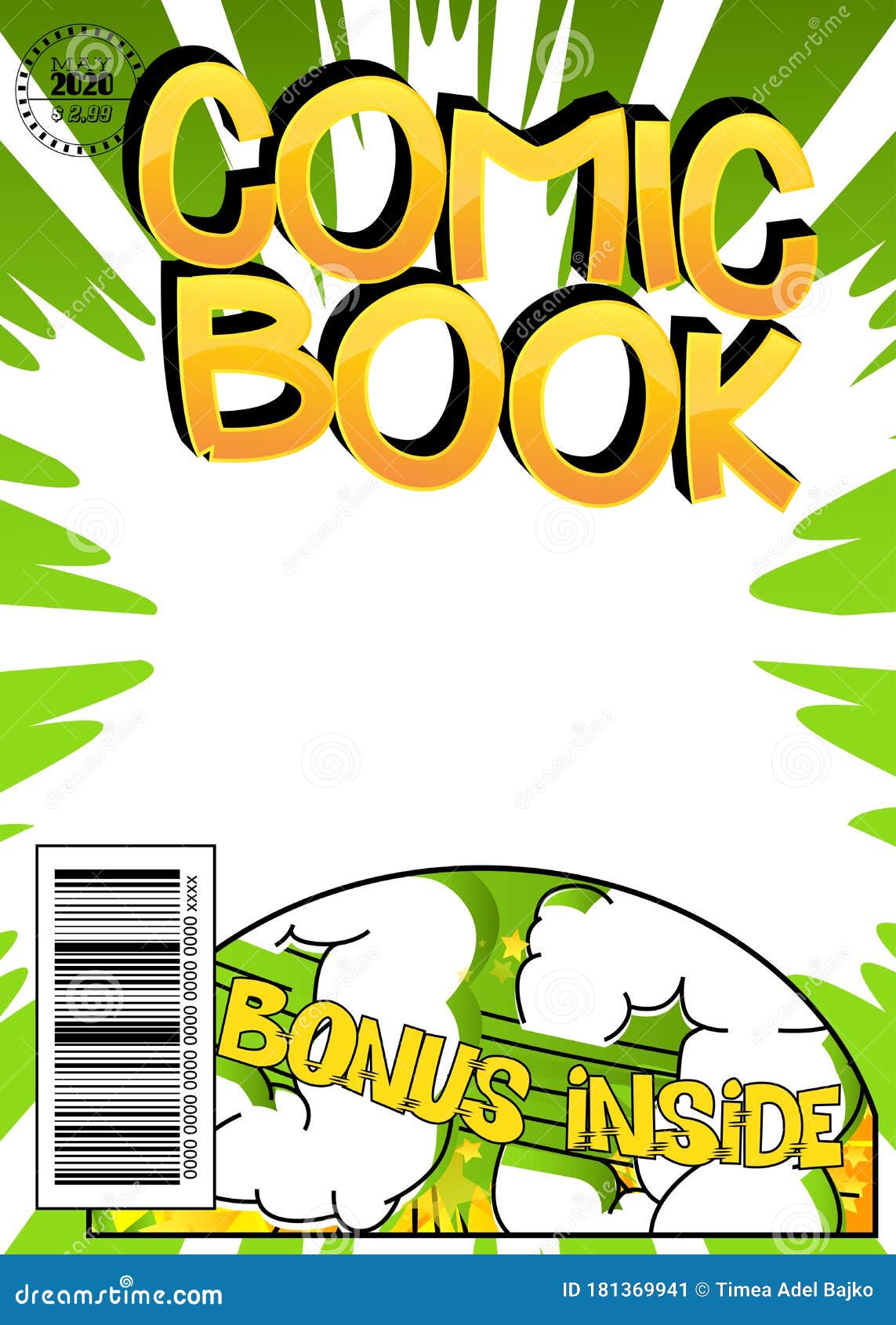 Editable Comic Book Cover with Simple Explosion Background. Vector ...