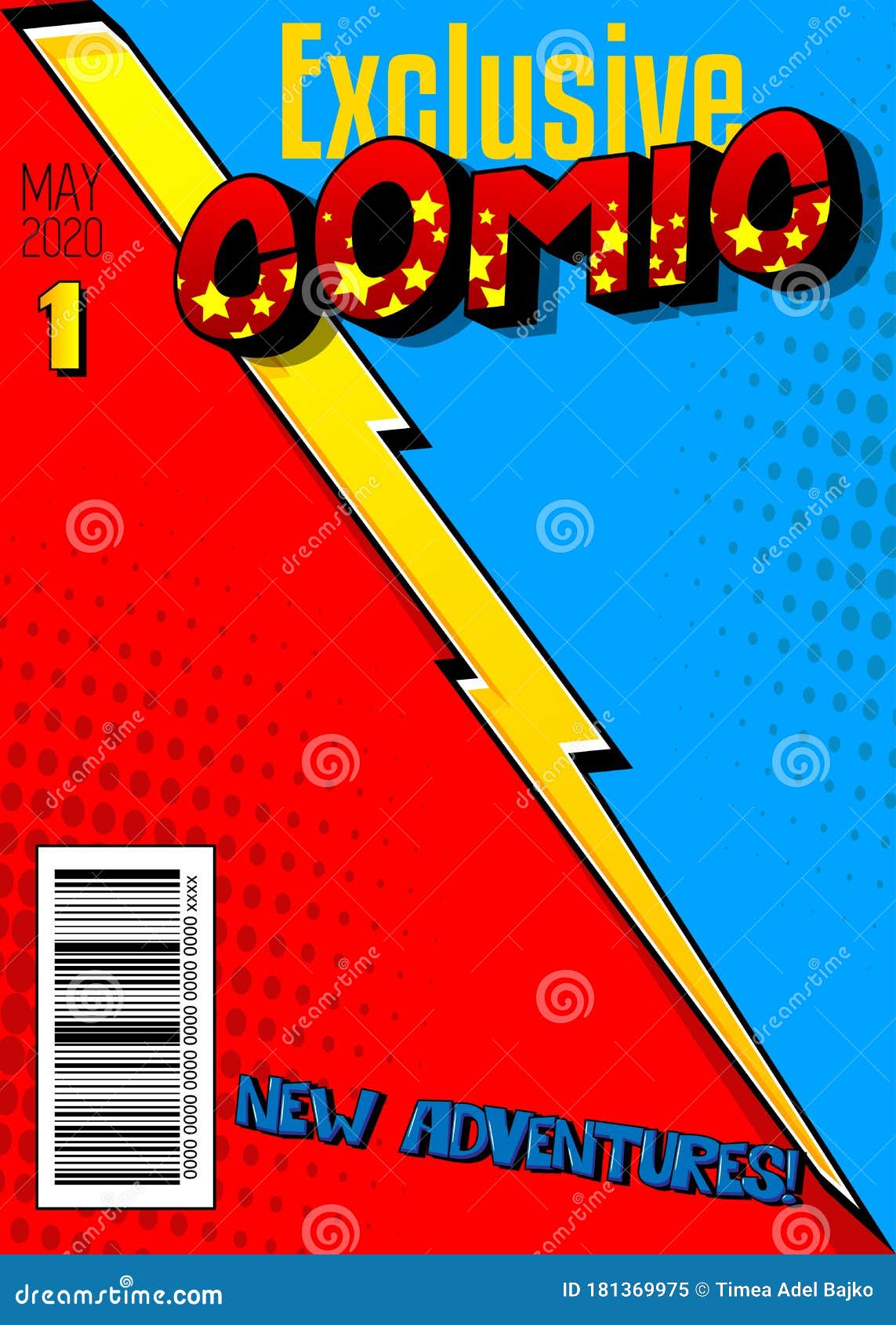 Editable Comic Book Cover With Abstract Background Vector Illustration ...