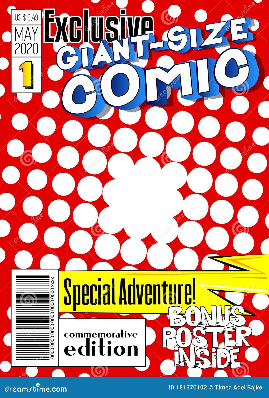 Editable Comic Book Cover with Simple Explosion Background. Vector ...