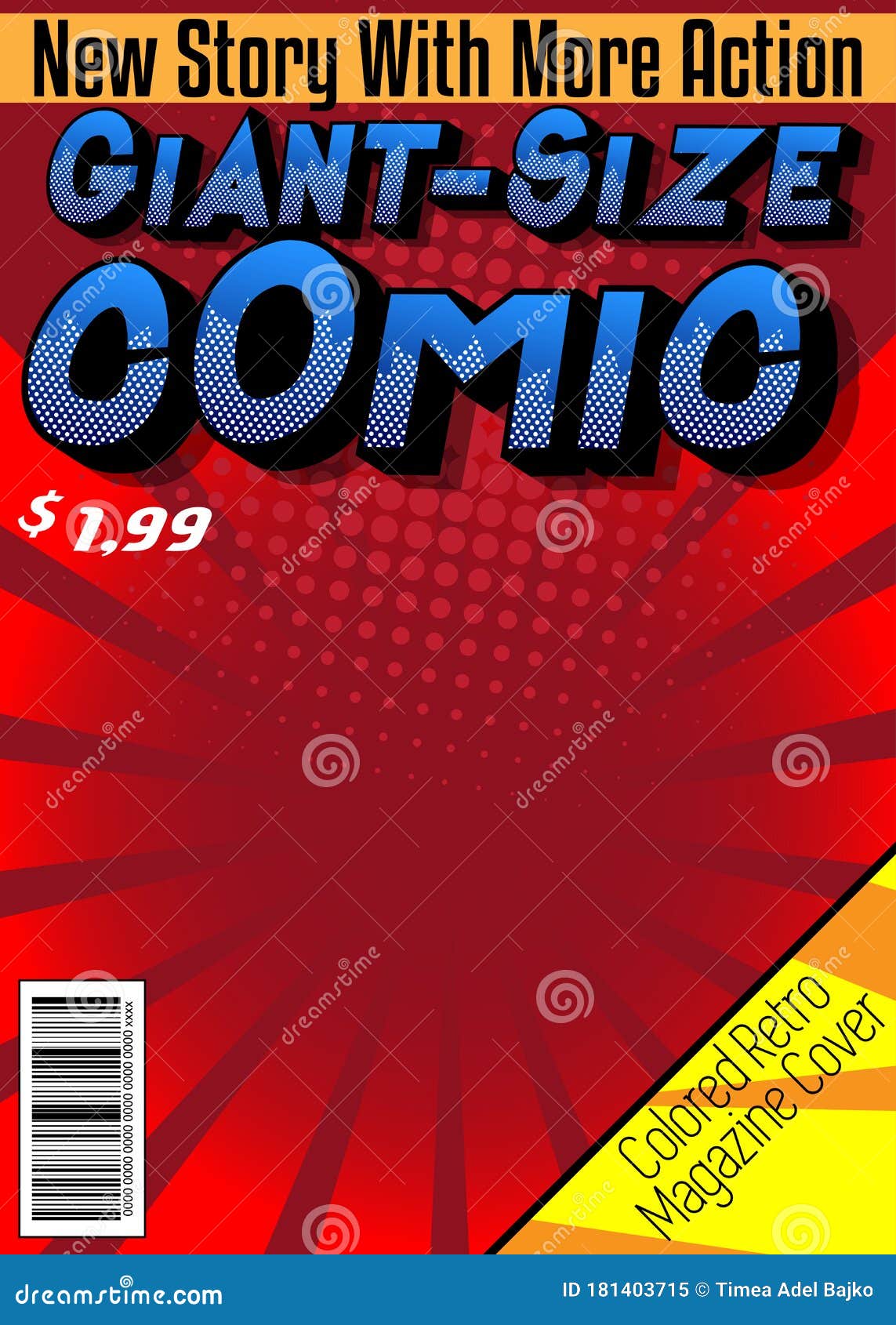Editable Comic Book Cover With Simple Explosion Background. Vector ...