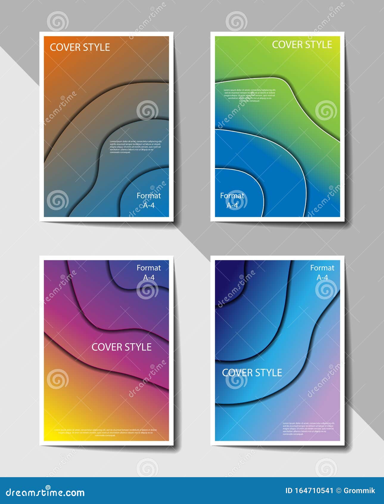 Editable Cover Design, A4 Format. Abstract Gradient Background Stock ...