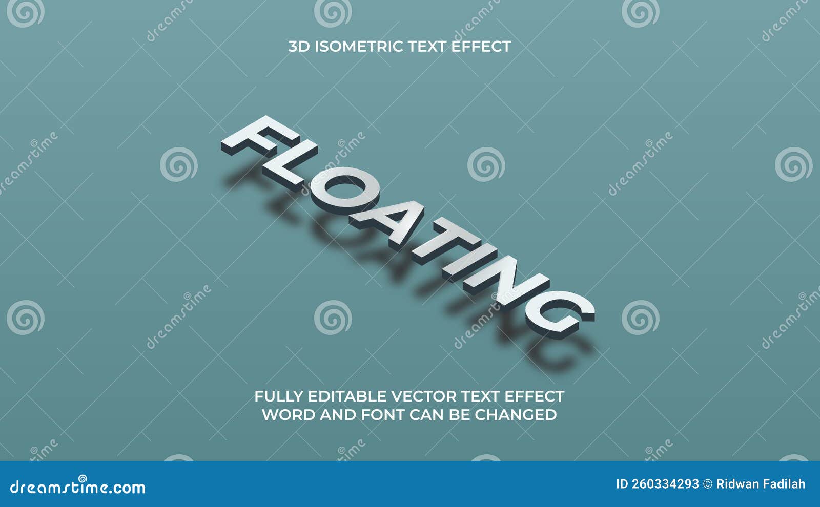 Editable 3D Floating Isometric Text Effect Stock Vector - Illustration ...