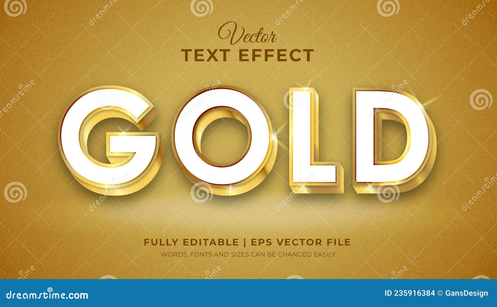 Editable 3d Text Effect - Gold Word Style Concept Stock Vector ...