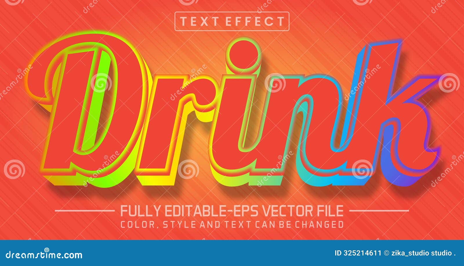 Editable Drink Text Effect - Drink Text Style Theme Stock Vector ...