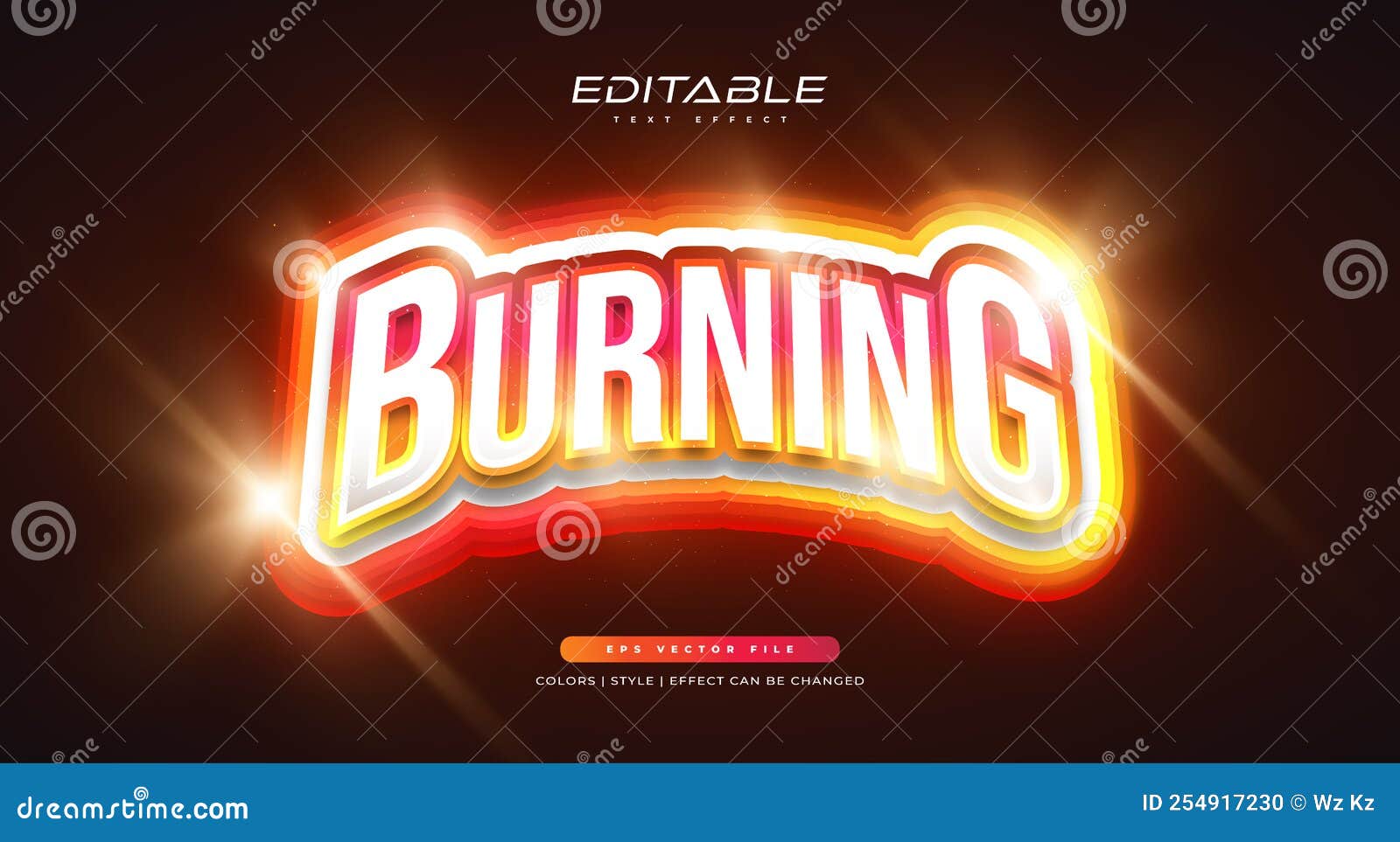 Editable E-sport Text Style with Burning Effect Stock Vector ...