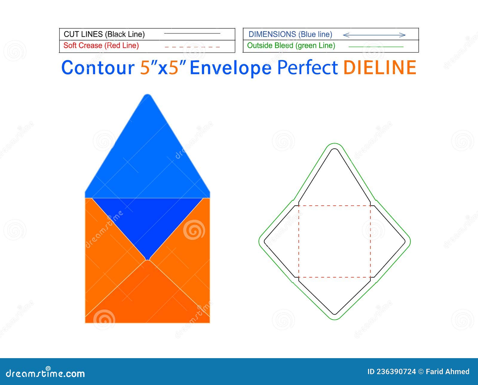 A9 Packaging Contour Flap Envelope 5.75x8.75 Inch Dieline Template And ...