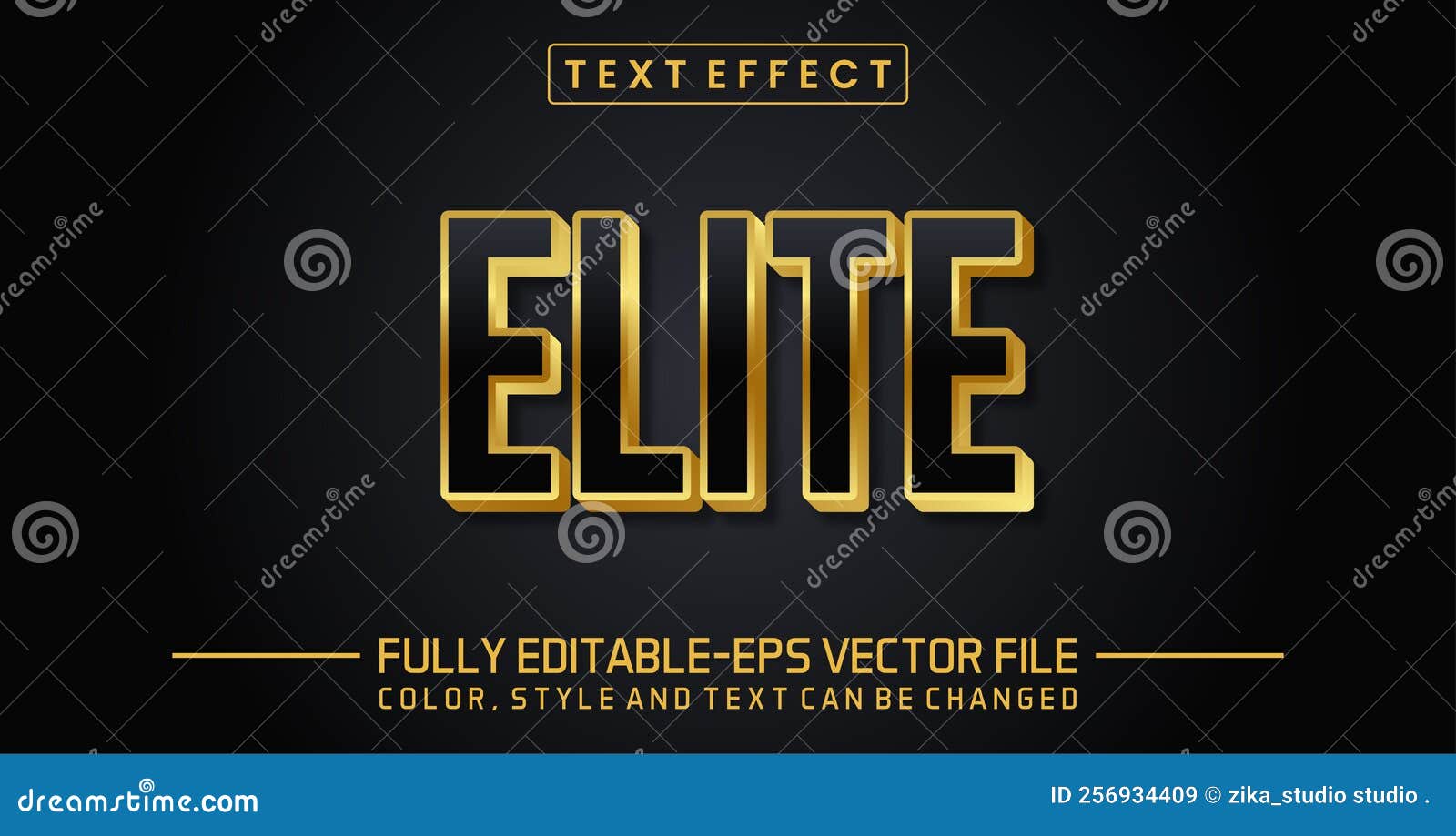 Elite Editable Text Effecy, 3d Golden Luxury Text Style Cartoon Vector ...