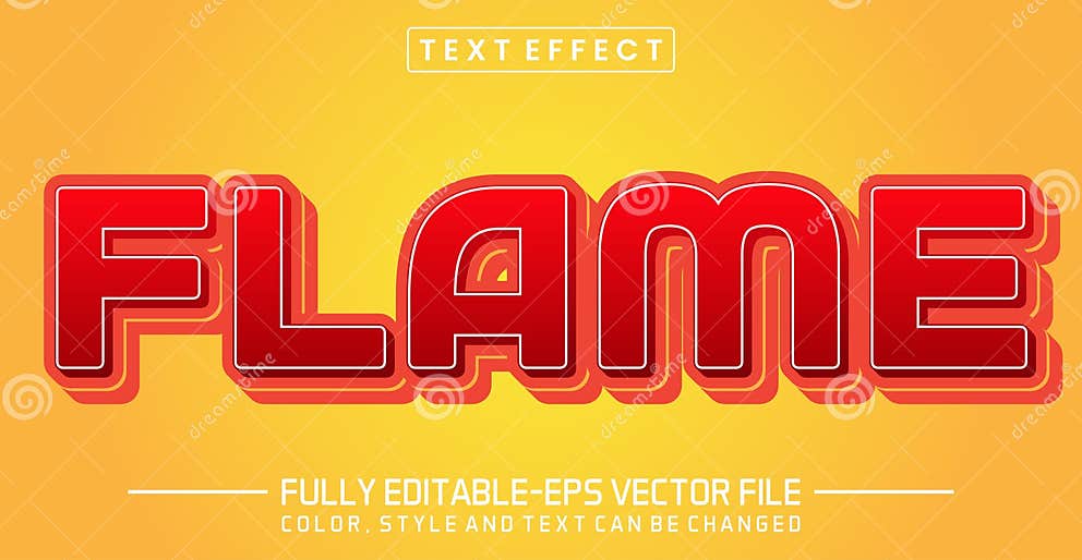 Editable Flame Text Style Effect - Flame Text Style Theme Stock Vector ...