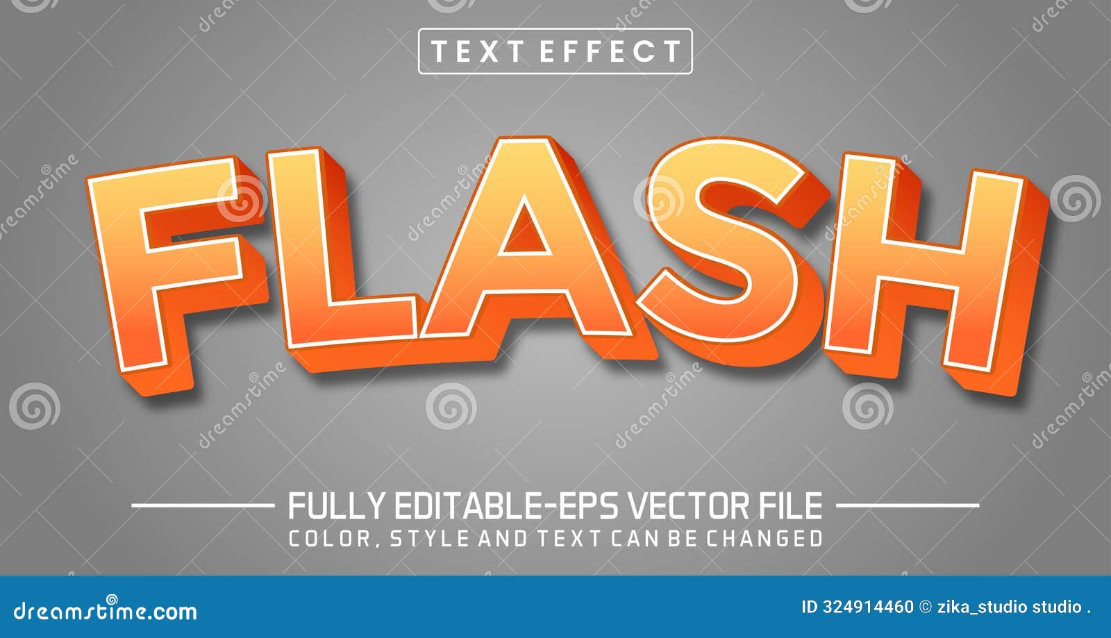Editable Flash Text Effect - Flash Text Style Theme Stock Illustration ...