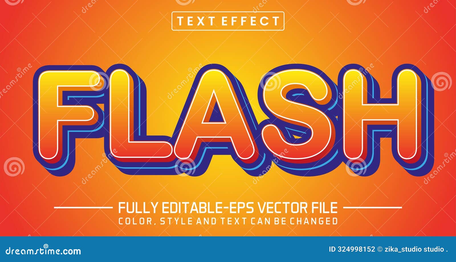 Editable Flash Text Style Effect - Flash Text Style Theme Stock Vector ...