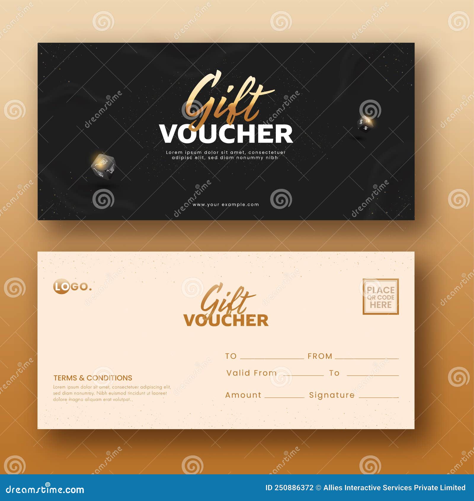 Editable Gift Voucher Banner Or Horizontal Template With Envelope Stock ...