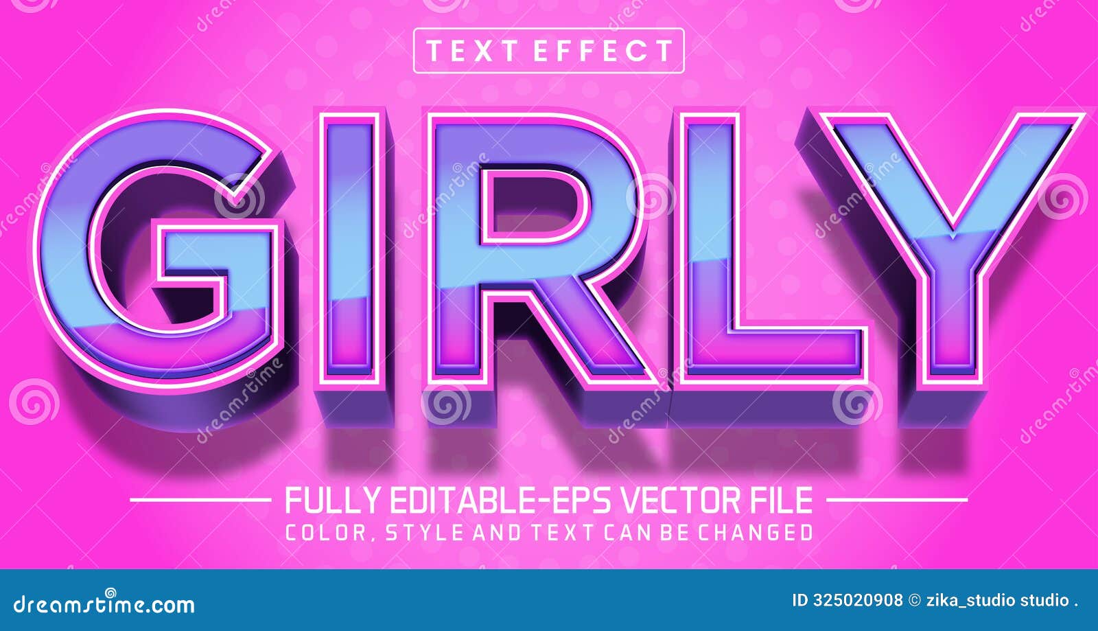 Girly Text Effect, Editable Feminine And Retro Customizable Font Style ...
