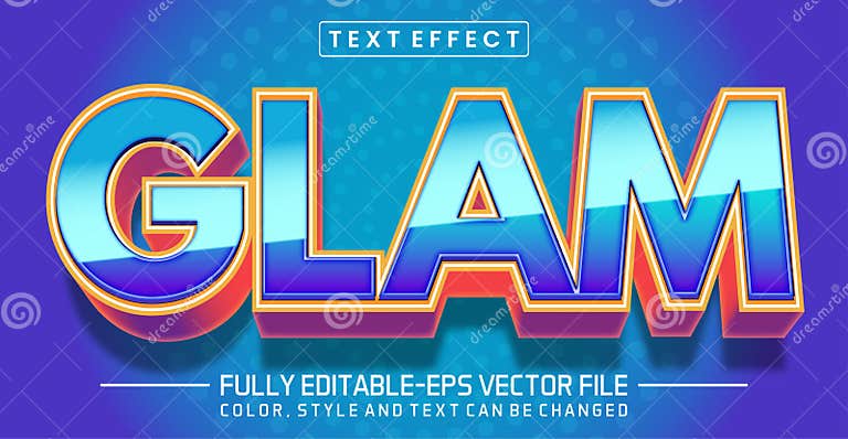 Editable Glam Text Style Effect - Text Style Concept Stock Vector ...