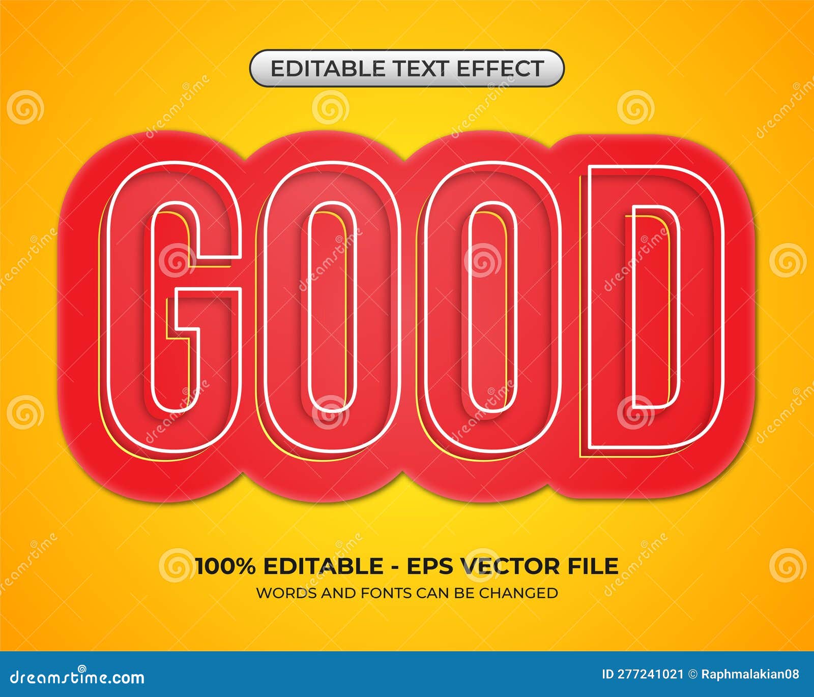 Editable Good Text Effect in Retro Style. Modern Cartoon Graphic Styles ...