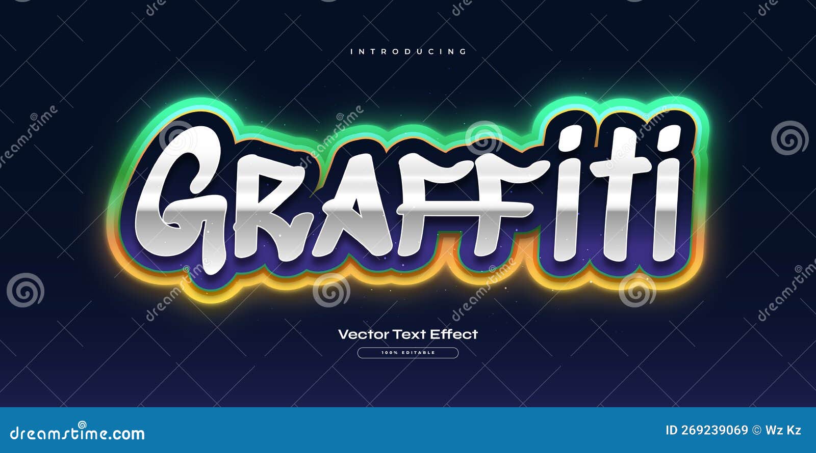 Editable Graffiti Text Effect For Adobe Illustrator Stock Image ...
