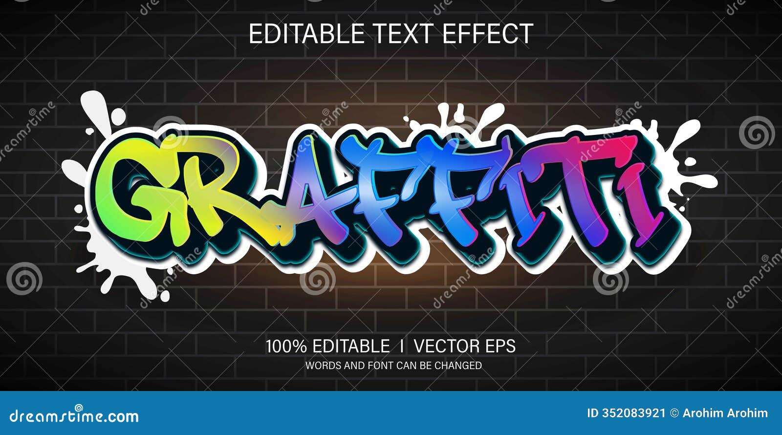 Editable Graffiti Text Effect For Adobe Illustrator Royalty-Free Stock ...
