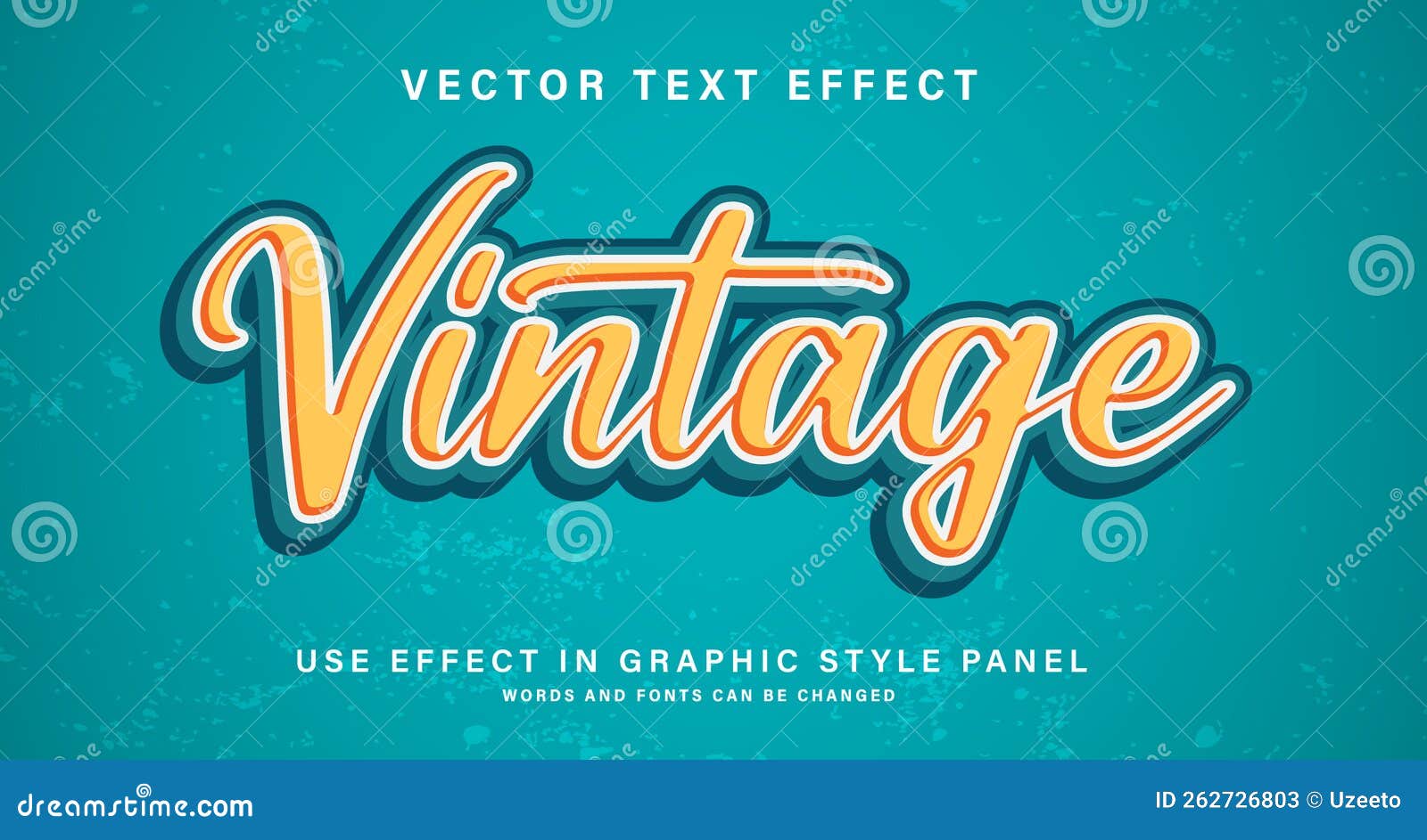 Editable Graphic Style for Text Effect. Vintage Style Stock Vector ...