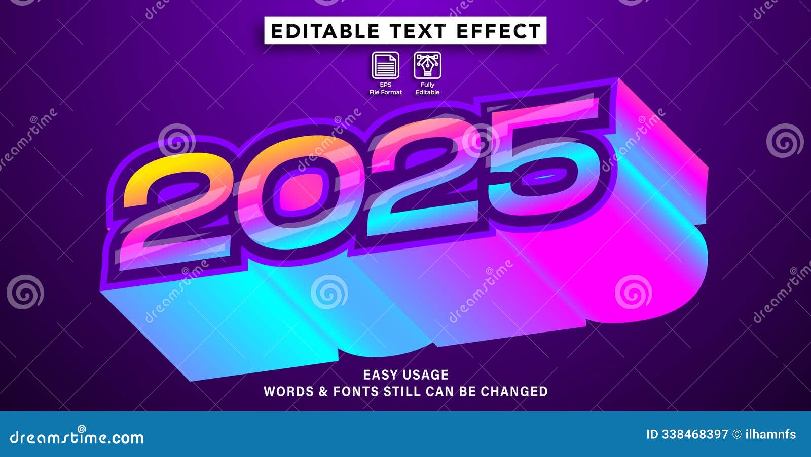 Editable Graphic Text Effect Champ Style Vector Illustration ...