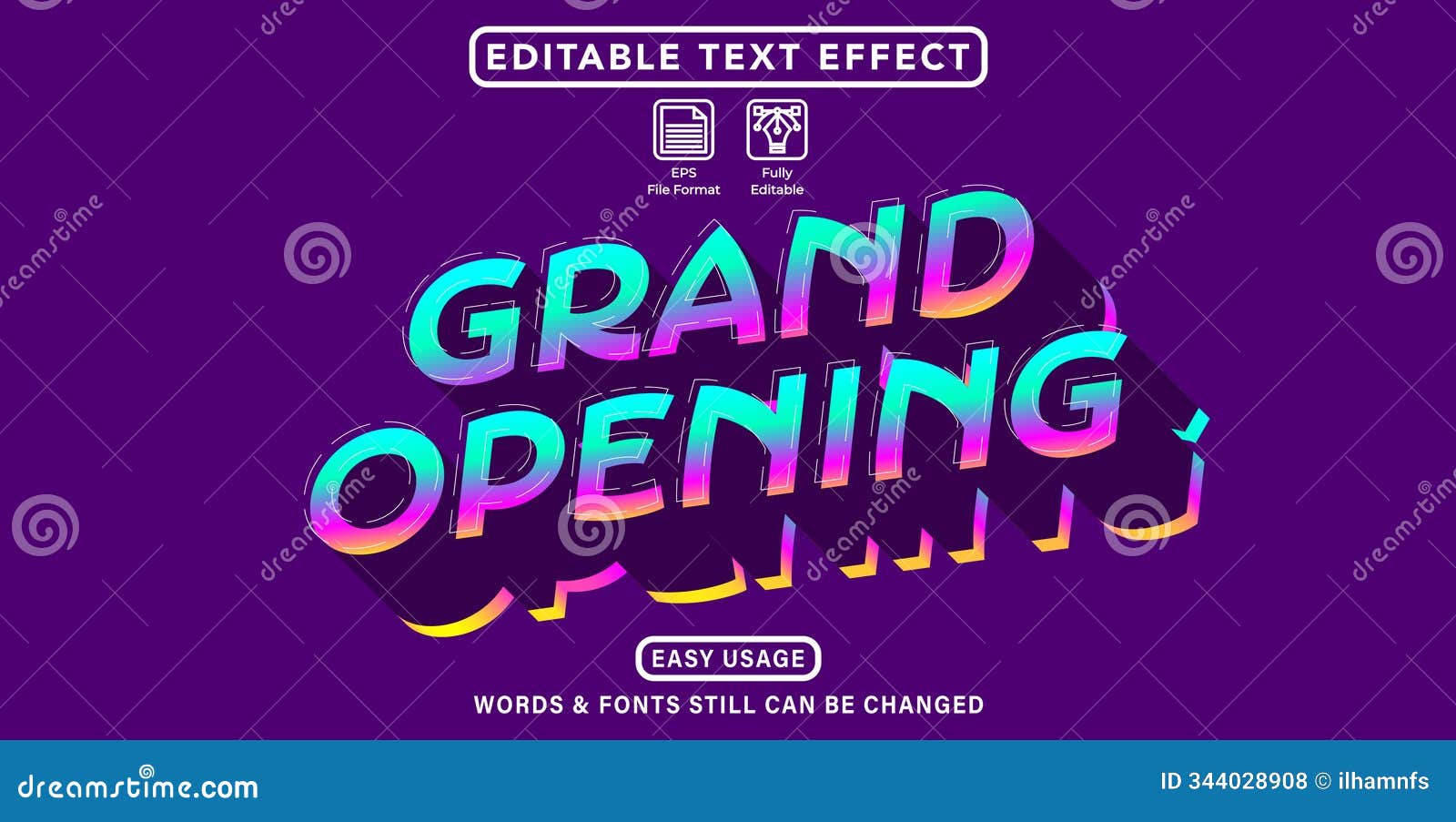 Editable Graphic Text Effect Grand Opening Style Stock Vector ...