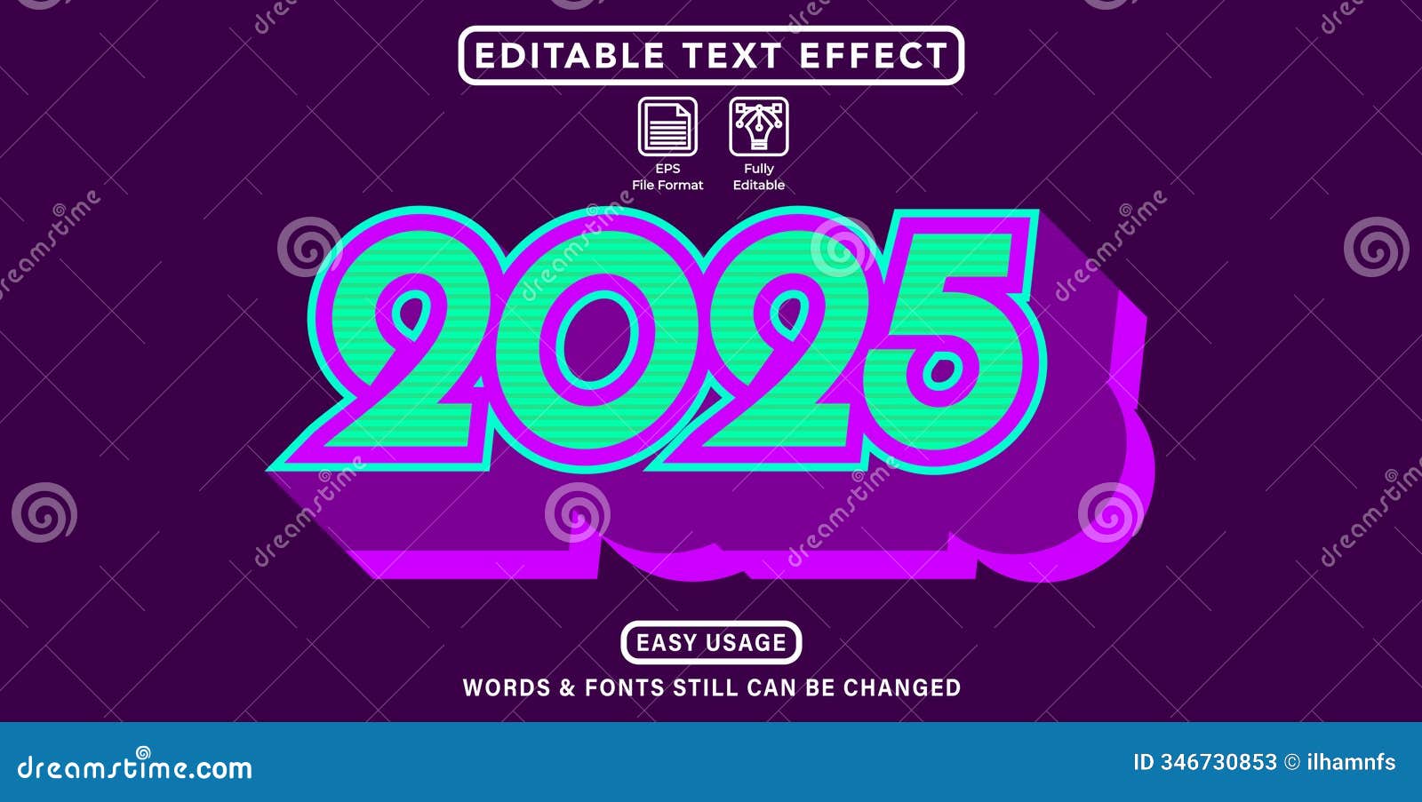 Editable Graphic Text Effect Champ Style Vector Illustration ...