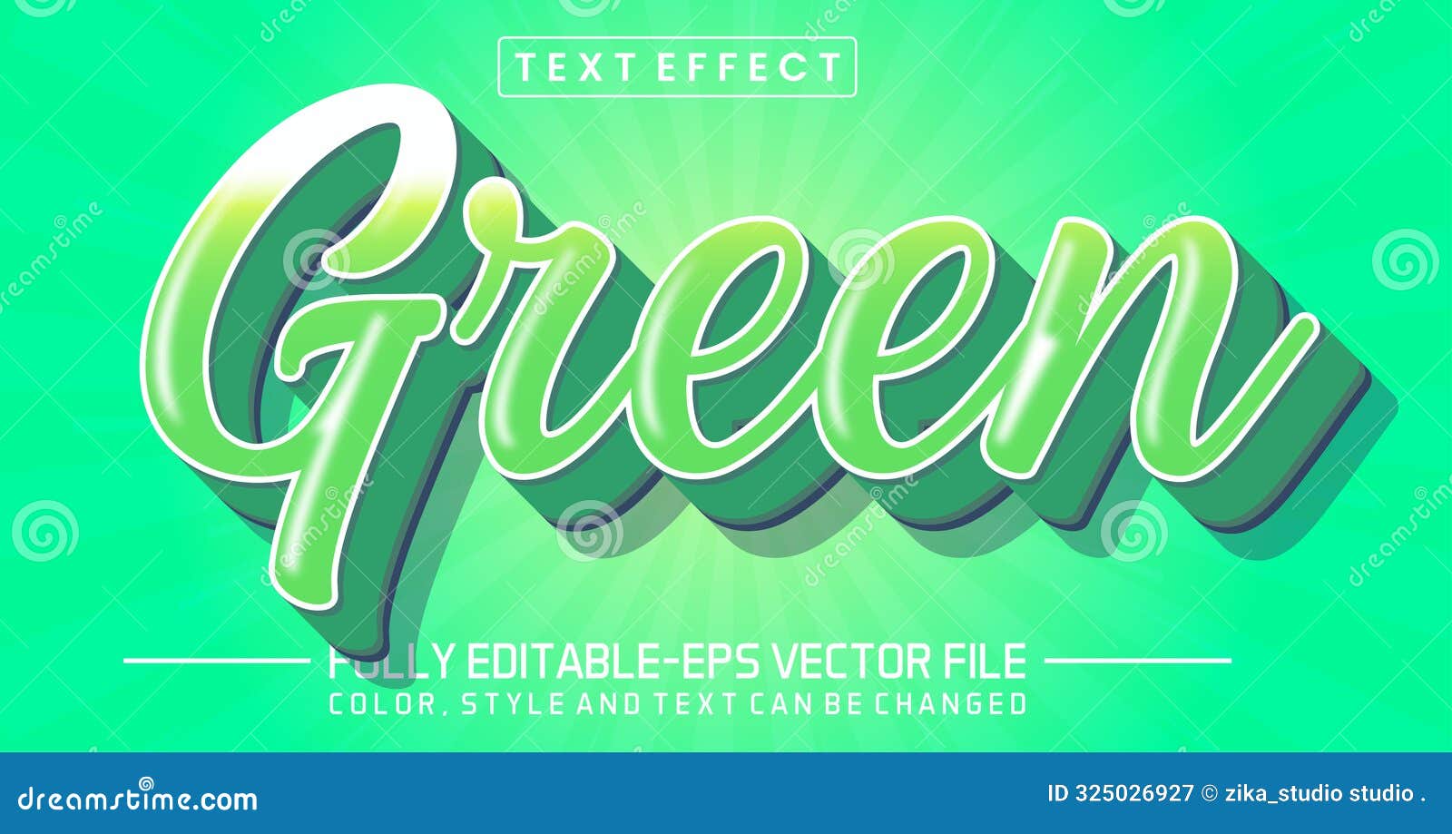 Editable Green Text Style Effect - Text Style Concept Stock Vector ...