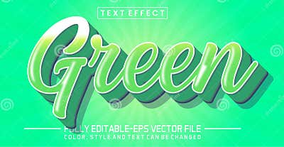 Editable Green Text Style Effect - Text Style Concept Stock Vector ...