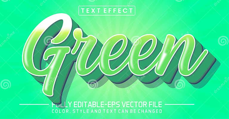 Editable Green Text Style Effect - Text Style Concept Stock Vector ...