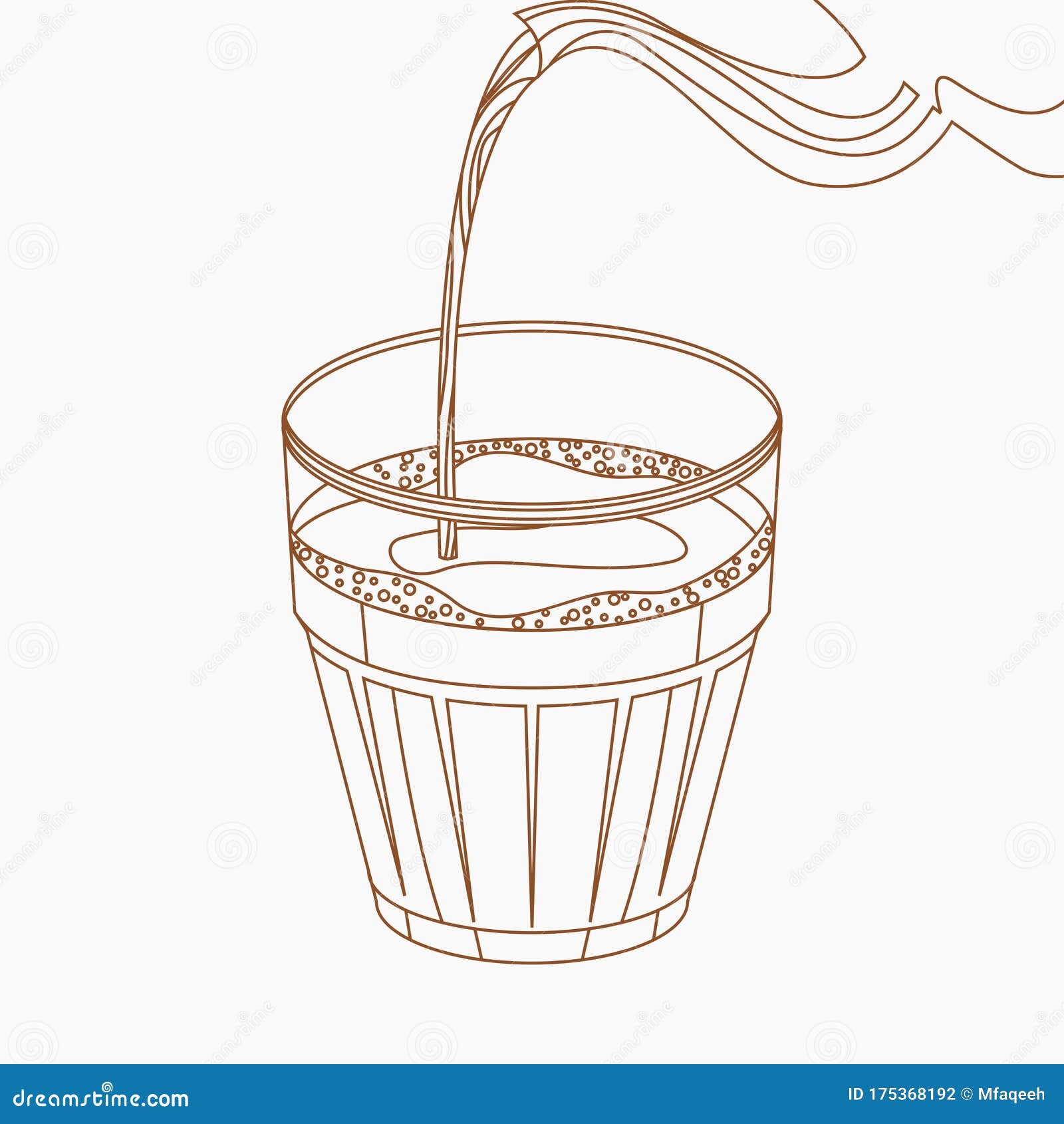 Outline Style Pouring Indian Masala Chai from Kettle into Glass Mug ... Outline Style Pouring Indian Masala Chai from Kettle into Glass Mug ...